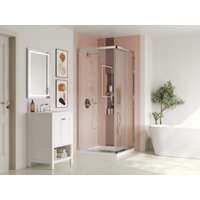 Elegant 34"D x 34"W x 72"H Framed Square Shower Enclosure with 1/4"Tempered Glass Corner Shower ...